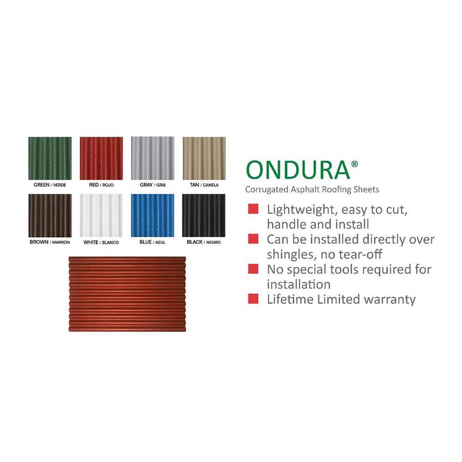Ondura 4-ft x 6.58-ft Corrugated Asphalt Roof Panel at Lowes.com