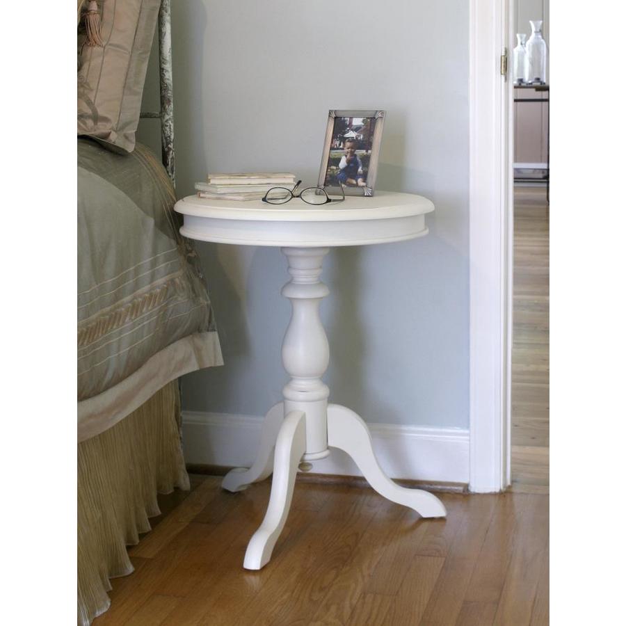 Carolina Cottage Gilda Antique Ivory Composite Round End Table in the ...