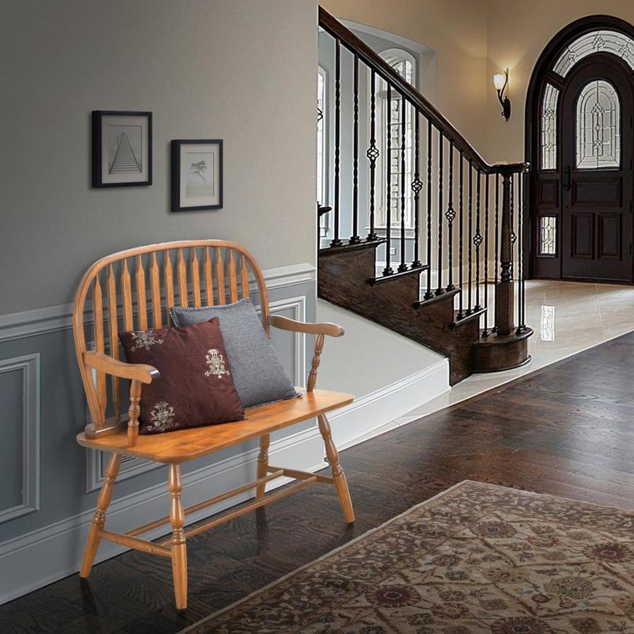 Carolina Cottage Windsor Bench Farmhouse American Oak Accent Bench in ...