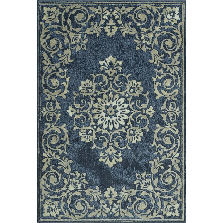 Addison Rugs Distinctive Blue Indoor French Country Area Rug (Common: 5 ...