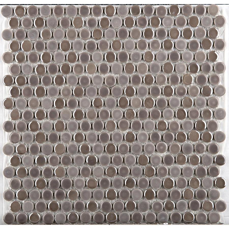 Emser Confetti 11-Pack Pewter Porcelain Border Tile (Common: 12-in x 12 ...