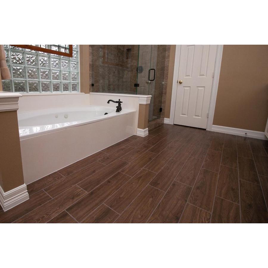 Emser Grove 10-Pack Manor 6-in x 24-in Glazed Ceramic Wood Look Floor ...
