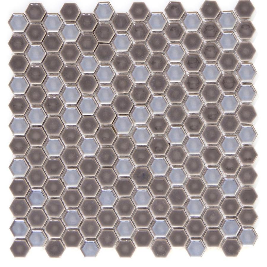 Emser Confetti 11-Pack Pewter Porcelain Border Tile (Common: 12-in x 12 ...