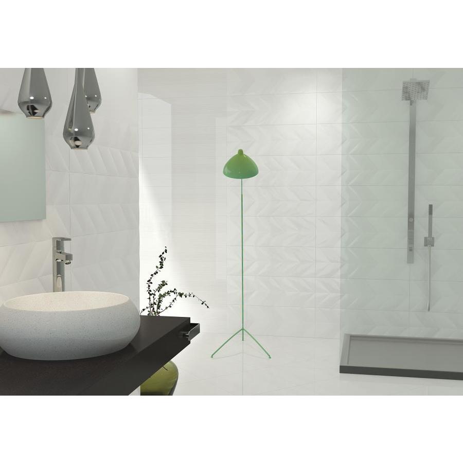 Emser VERTIGO 7-Pack White 15-in x 30-in Glazed Ceramic Patterned Wall ...