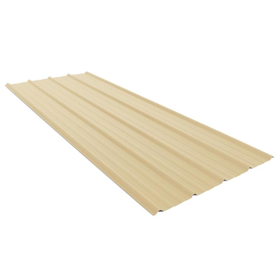 Union Corrugating 3.17-ft x 8-ft Ribbed Ivory Metal Roof Panel in the ...