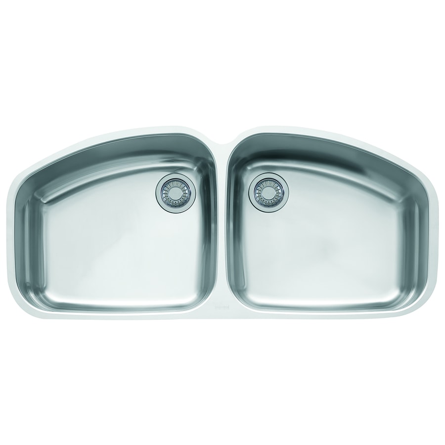Franke Vision 45.5-in x 20.875-in Stainless Steel Double-Basin ...