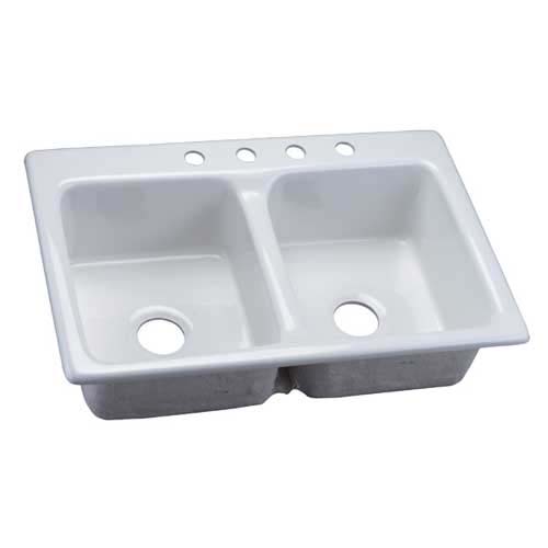 CorStoneÂ® White Greenwich Cast Acrylic Kitchen Sink at Lowes.com