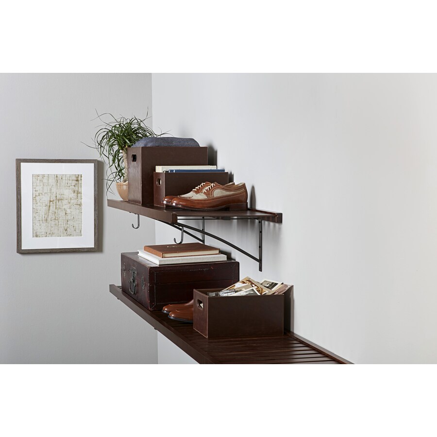 allen + roth 48-in W x 16-in D Espresso Wood Closet Shelf Kit in the ...