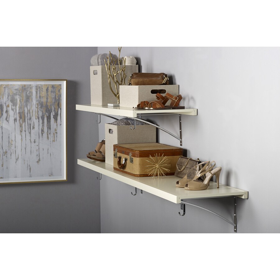 allen + roth 48-in W x 16-in D Antique White Wood Closet Shelf in the ...