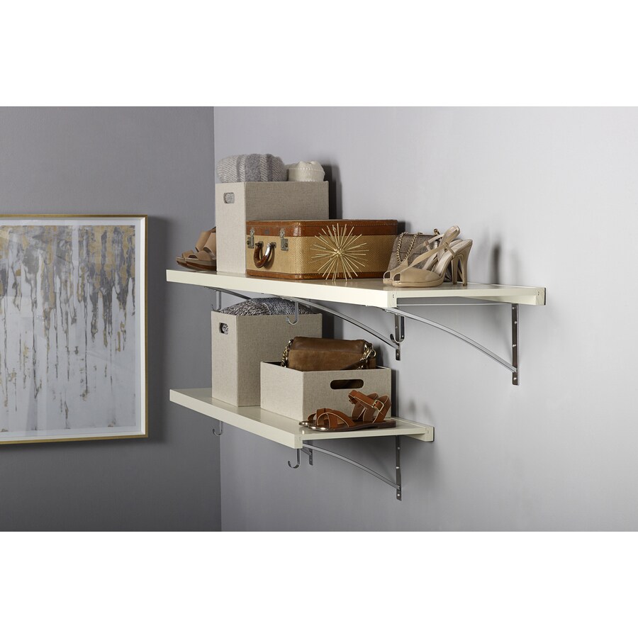 allen + roth 72-in W x 16-in D Antique White Wood Closet Shelf in the ...