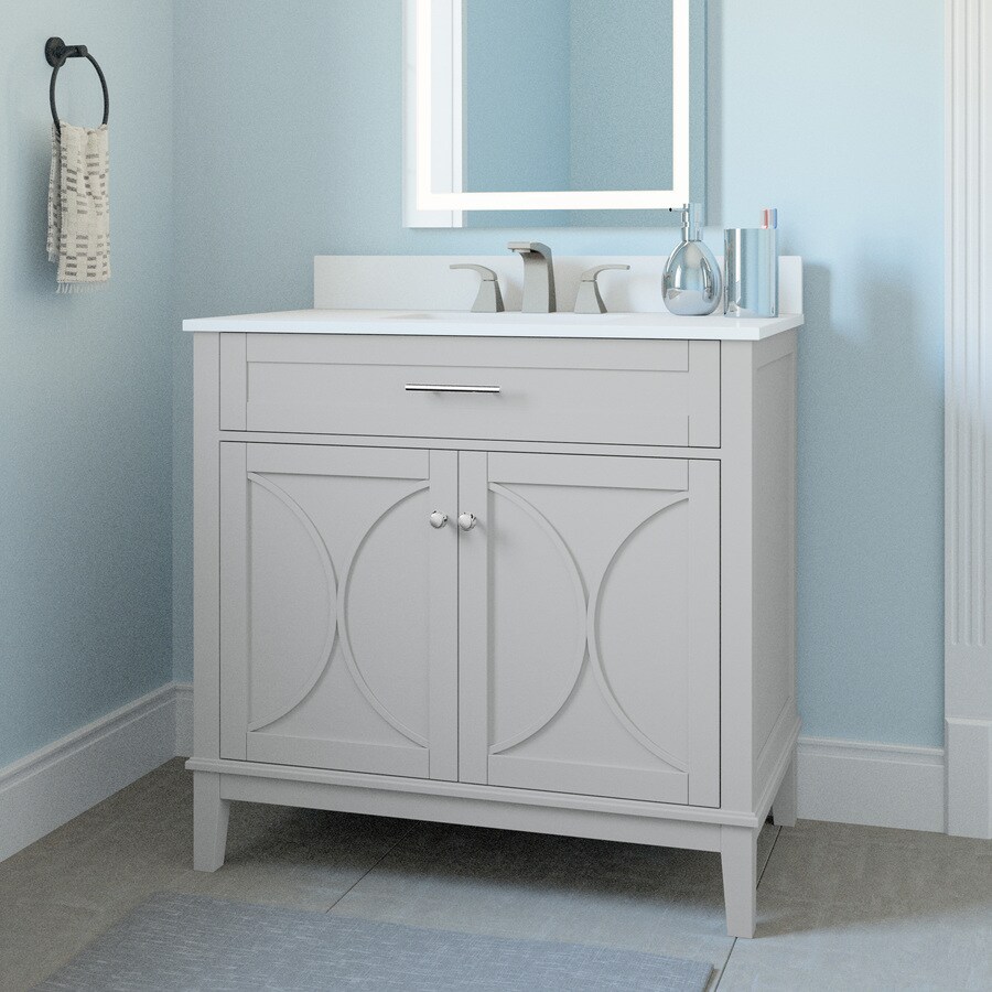 allen + roth 36-in Gray Undermount Single Sink Bathroom Vanity with ...