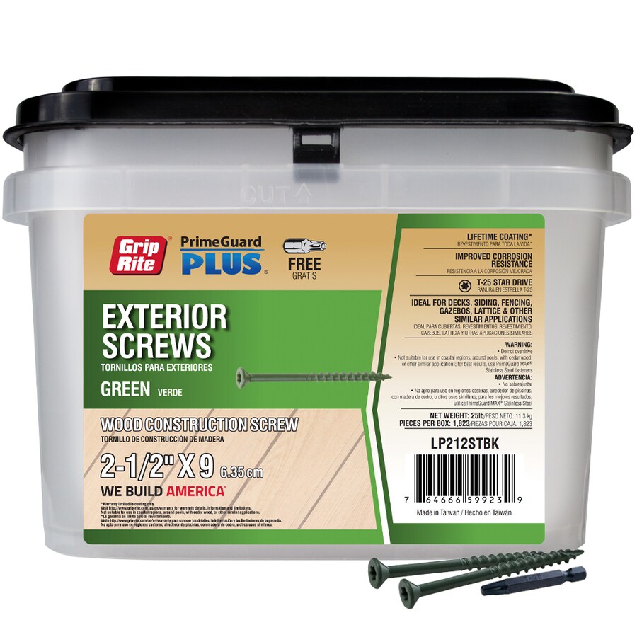 Grip-Rite PrimeGuard Plus 9 x 2-1/2-in Polymer Deck Screws (25-lb) in ...