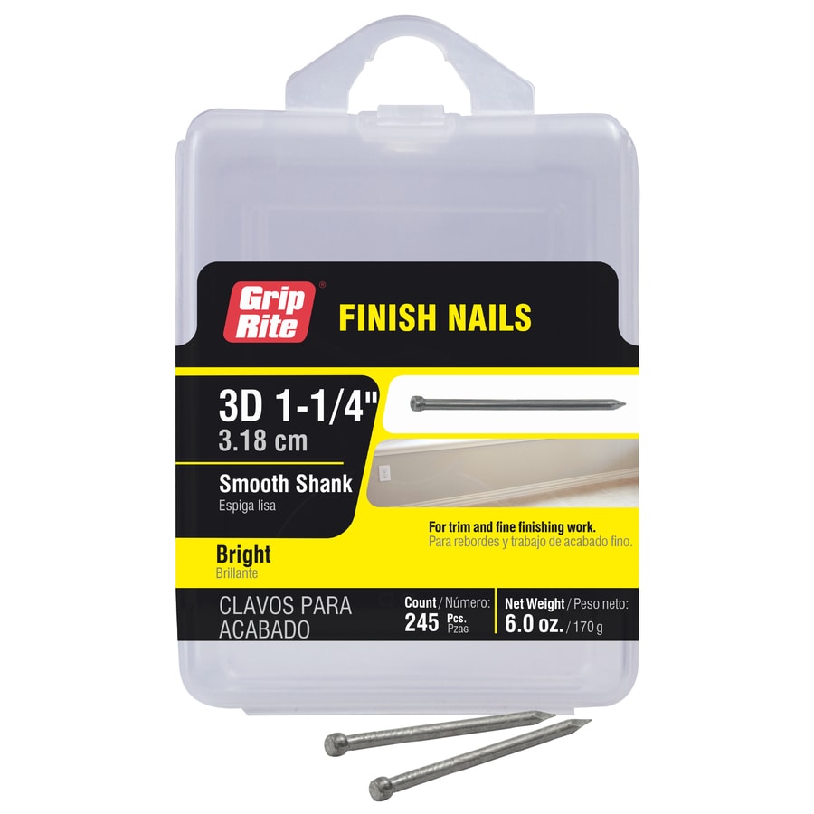 Grip-Rite 1-1/4-in 16-Gauge Yellow Zinc Steel Finish Nails (6-oz) in ...