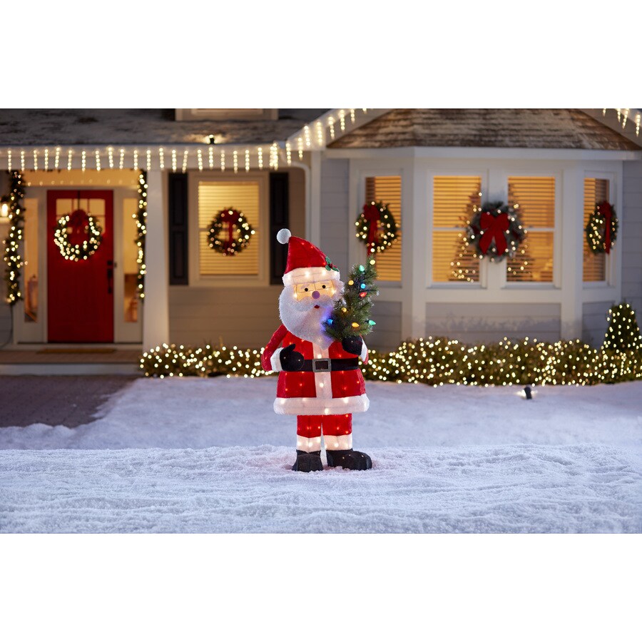 Holiday Living HL 48-in Santa with Tree in the Outdoor Christmas ...