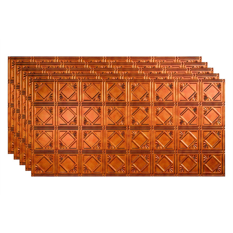 Fasade 48-in x 24-in Traditional 4 5-Pack Antique Bronze Patterned ...