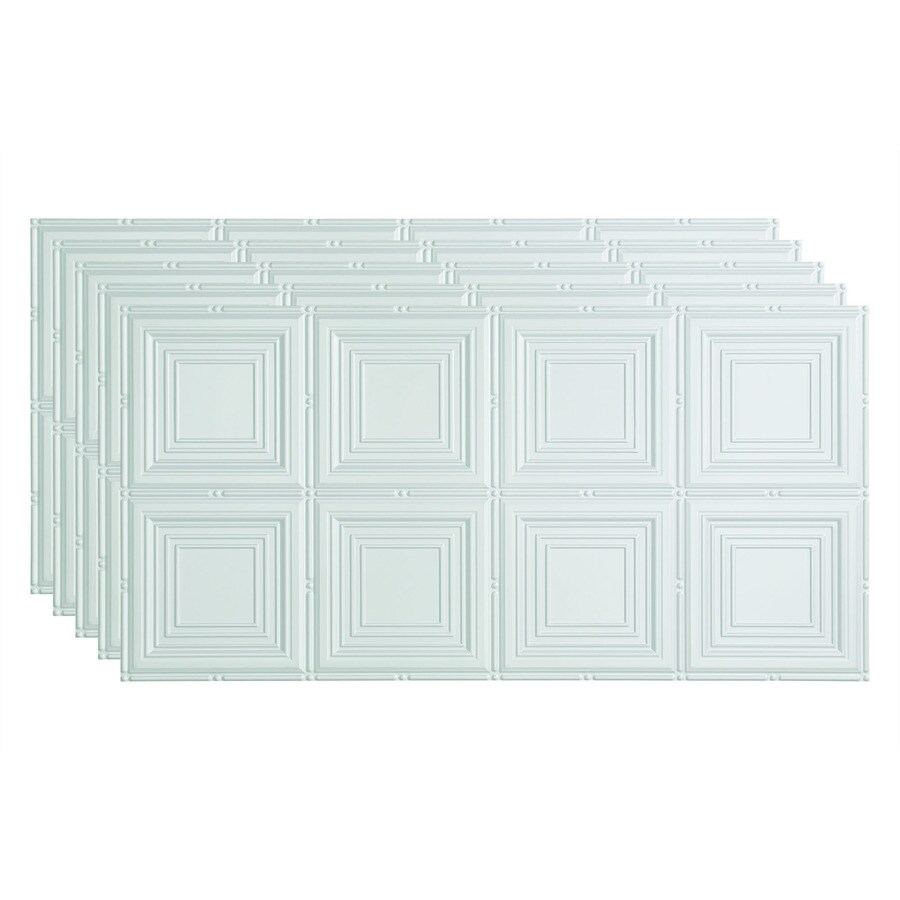 Fasade 48-in x 24-in Portrait 5-Pack Gloss White Patterned Surface ...
