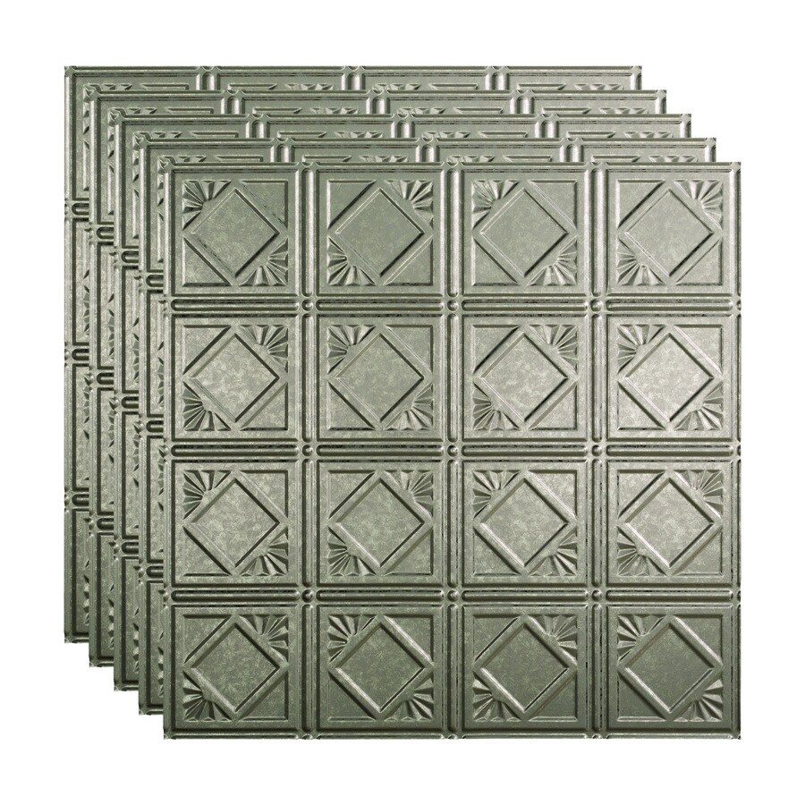 Fasade 24-in x 24-in Traditional 4 5-Pack Galvanized Steel Patterned 15 ...