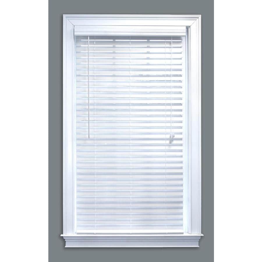 Style Selections 2-in White Faux Wood Room Darkening Horizontal Blinds ...