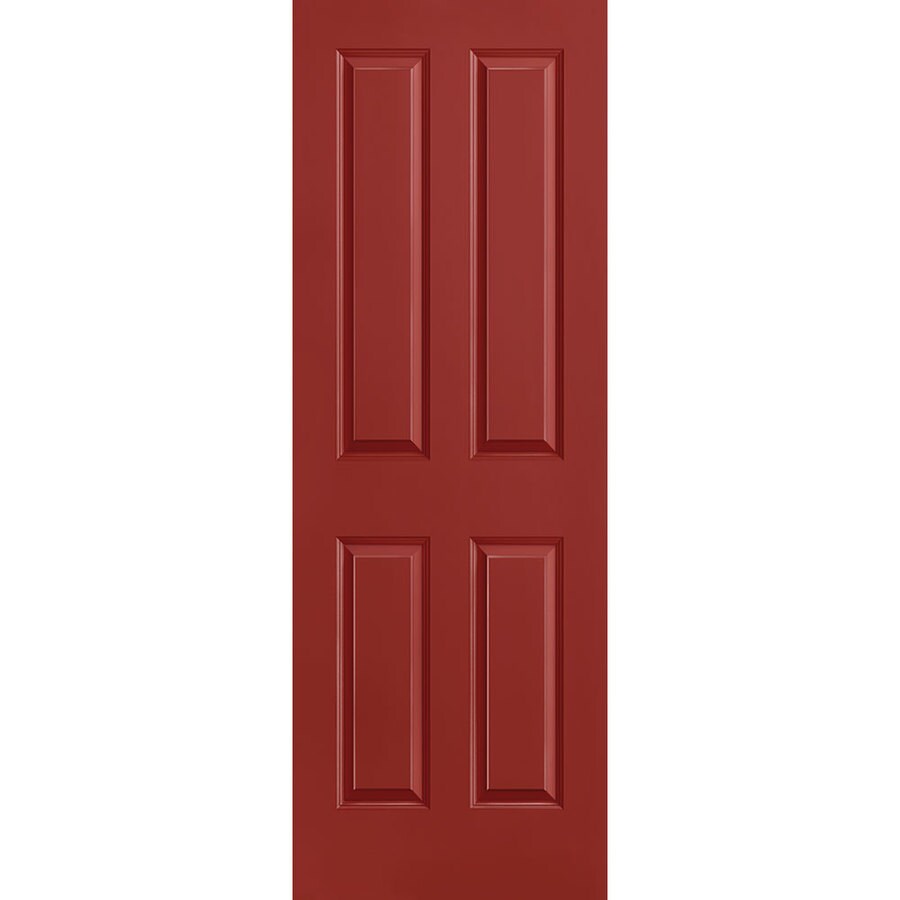 Masonite Traditional Barn Red 4-Panel Square Hollow Core Molded ...