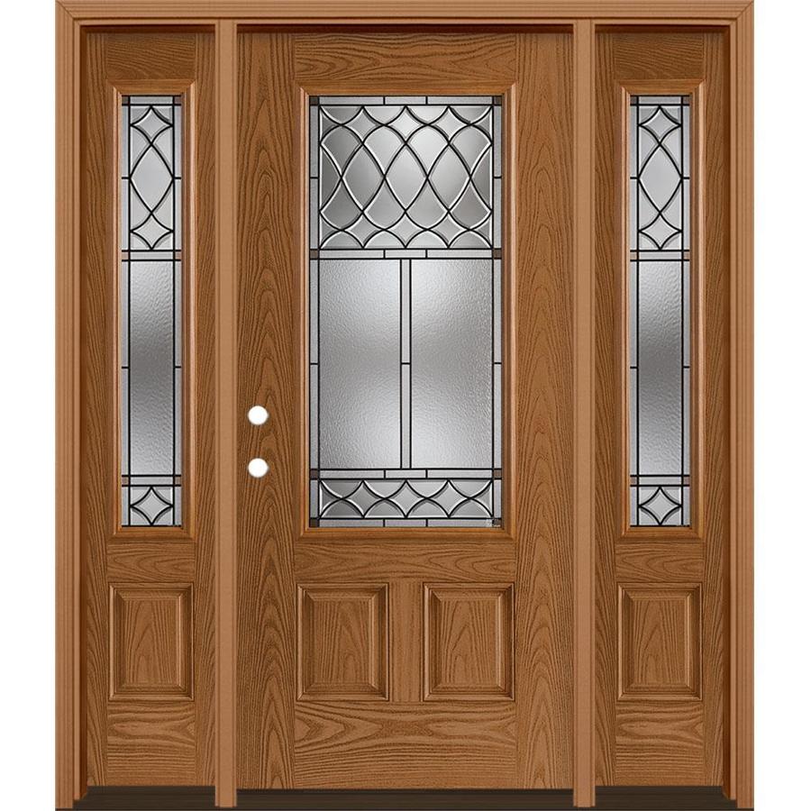 Masonite Sheldon 64-in x 80-in Fiberglass 3/4 Lite Right-Hand Inswing ...