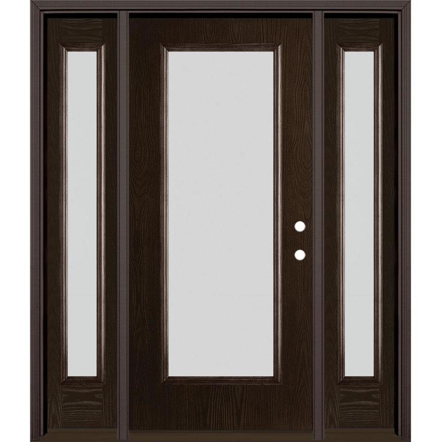 Masonite Blanca Full Lite Decorative Glass Left-Hand Inswing Walnut ...