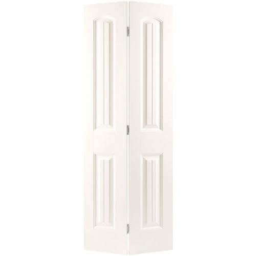 Masonite Cheyenne 30-in x 80-in White 2-Panel Round Top Plank Molded ...