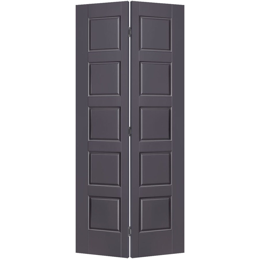 Masonite Riverside 36-in x 80-in Slate 5-Panel Equal Molded Composite ...