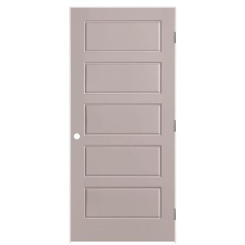 Masonite Riverside 36-in x 80-in Driftwood 5-Panel Equal Hollow Core ...