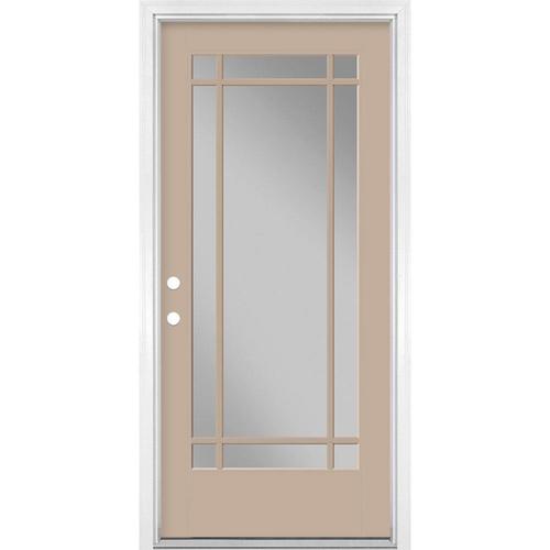 Masonite Full Lite Simulated Divided Light Right-Hand Inswing Sandy ...