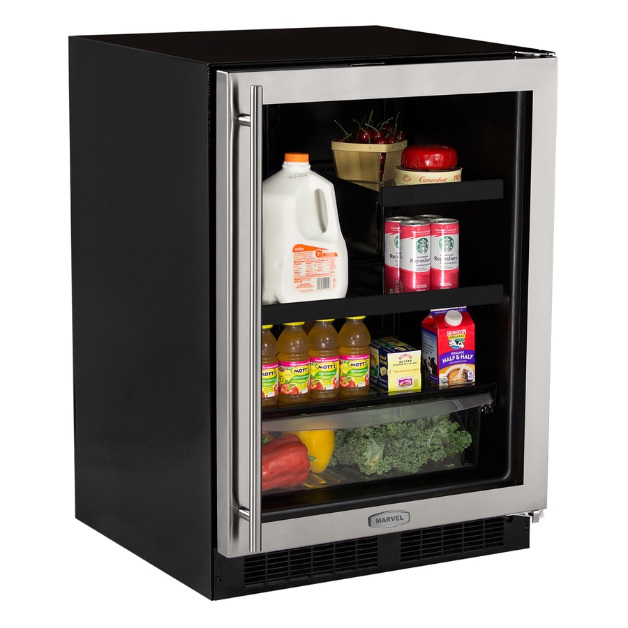 MARVEL 23.875-in W Stainless Steel Beverage Refrigerator with Glass ...