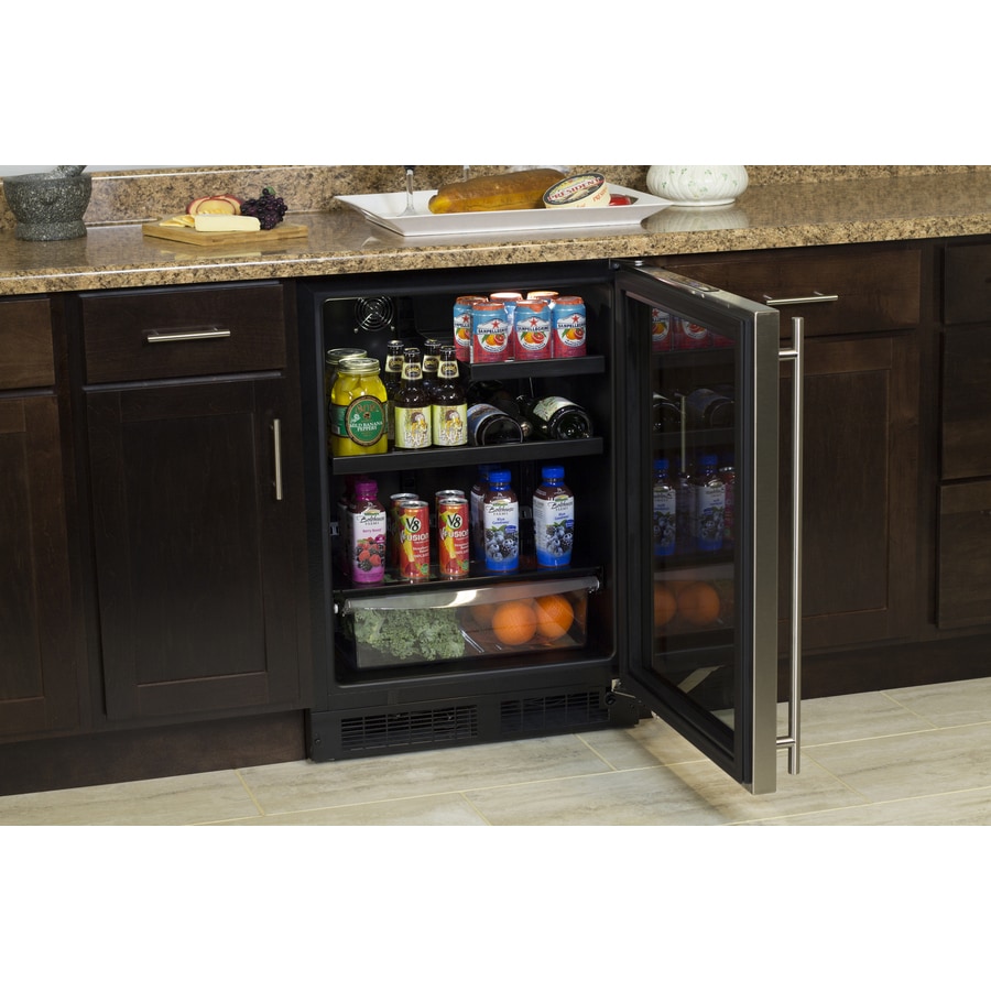 MARVEL 23.875-in W Stainless Steel Beverage Refrigerator with Glass ...