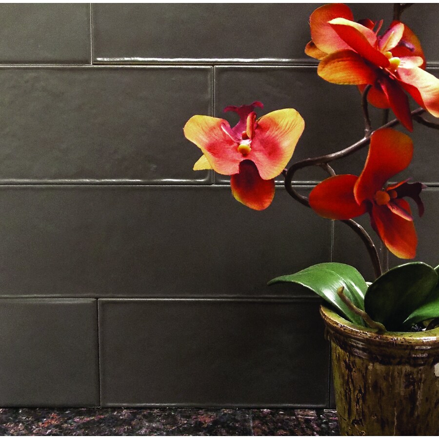 Interceramic 32-Pack Cocoa Embossed Glazed Ceramic Adhesive Tile at ...