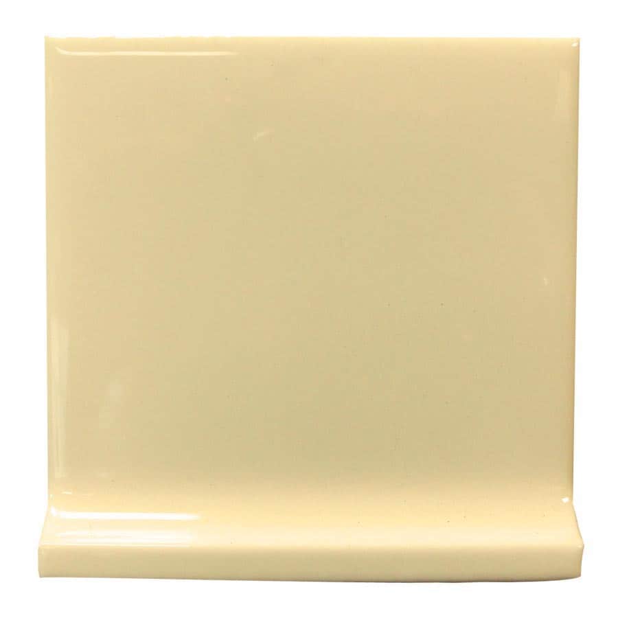 Interceramic Almond Ceramic Cove Base Tile (Common: 4-in x 4-in; Actual: 4.24-in x 4.24-in) at ...