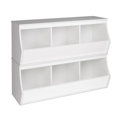 Prepac Monterey Stacked 6-Bin Storage Cubby, White at Lowes.com
