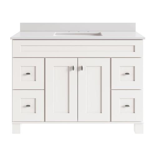 Diamond FreshFit Palencia 49-in White Single Sink Bathroom Vanity with ...