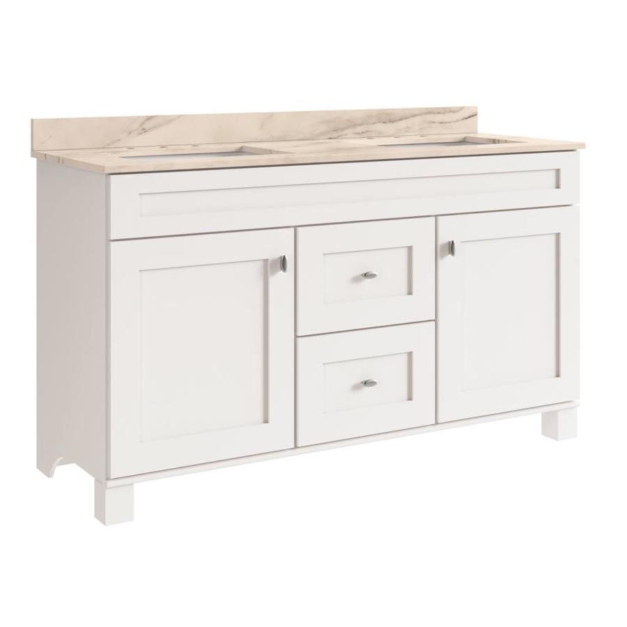Diamond FreshFit Palencia 61-in White Undermount Single Sink Bathroom ...