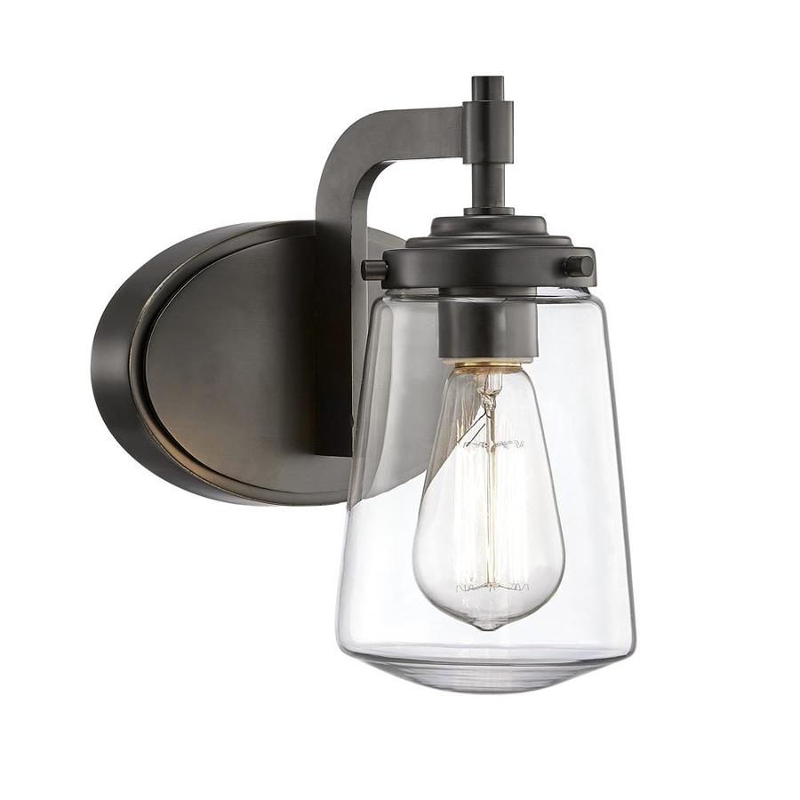 Allen + roth Linville 8.5-in W 1-Light Old Bronze Transitional Wall ...