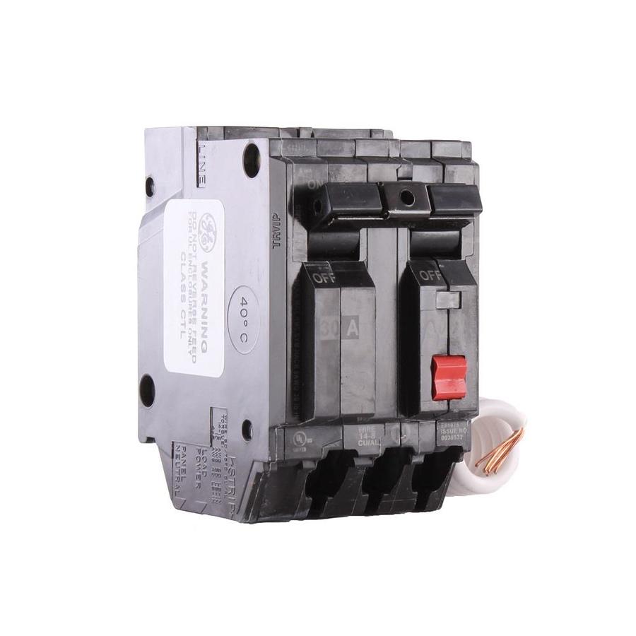 GE Q-Line THQL 30-Amp 2-Pole GFCI Circuit Breaker in the Circuit ...
