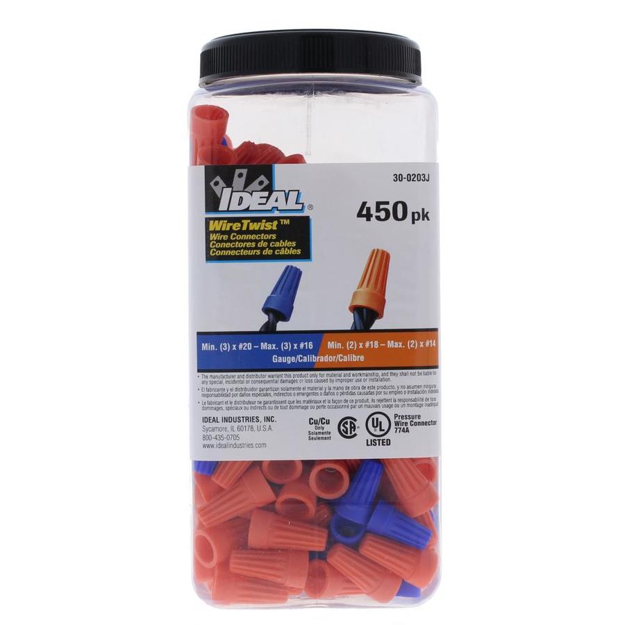 IDEAL WireTwist 450-Pack Orange and Blue Wire Connectors in the Wire ...