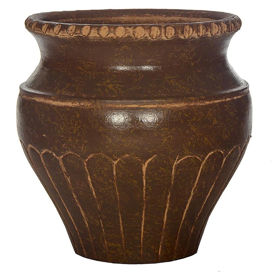 20-in W x 20-in H Brown Clay Planter in the Pots & Planters department ...