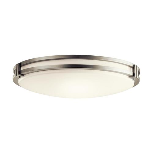 Kichler Avon 24-in Brushed Nickel Transitional LED Flush Mount Light in ...