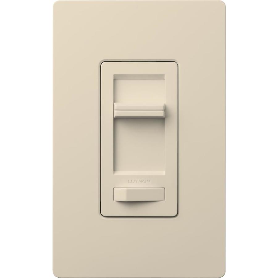 Lutron Lumea Single-Pole/3-Way Light Almond LED Slide Light Dimmer in ...