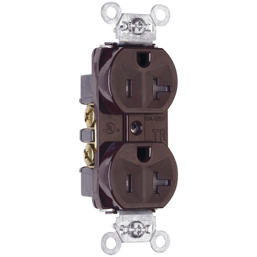 Legrand Brown 20-Amp Duplex Tamper Resistant Commercial Outlet in the ...