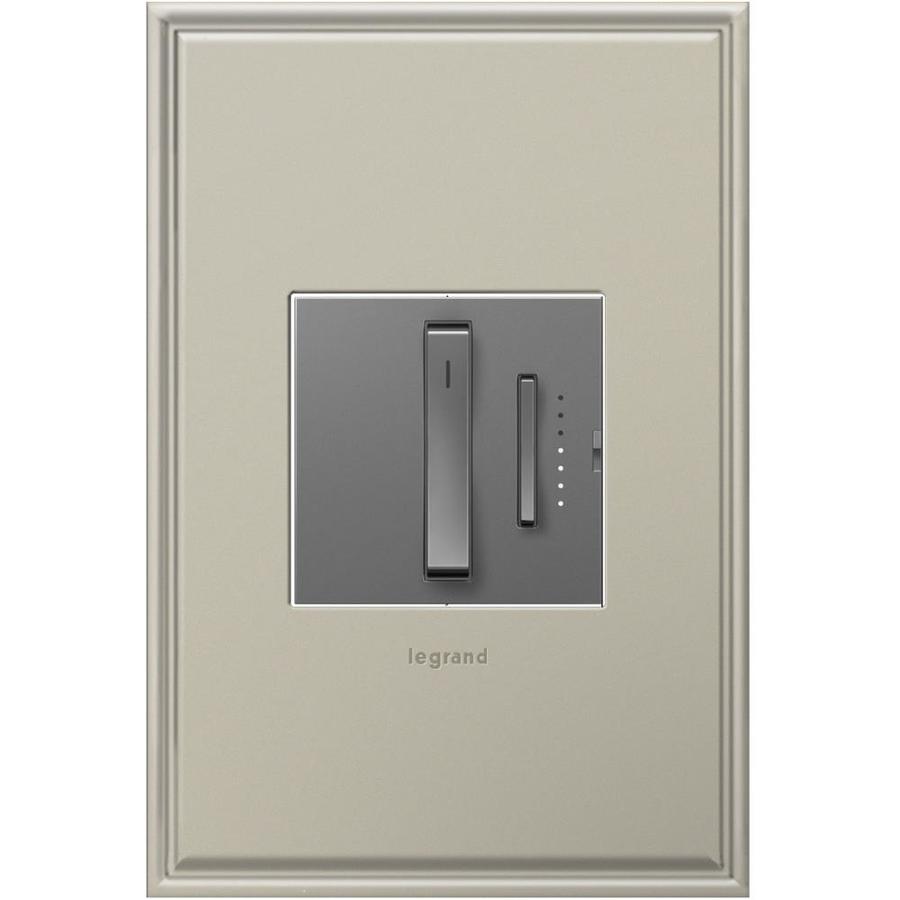 Legrand adorne Whisper Single-Pole/3-Way Magnesium Square Light Dimmer ...