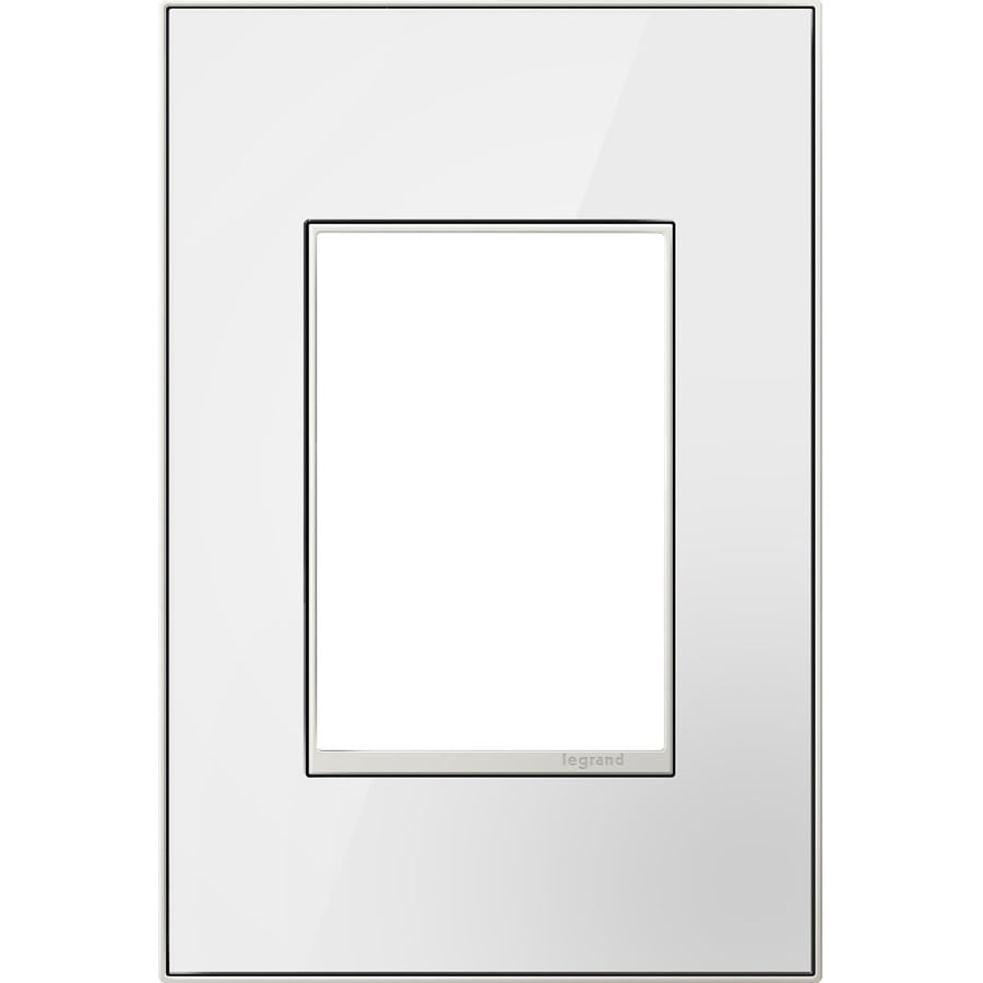 Legrand adorne 1-Gang Mirror White Single Square Screwless Specialty ...