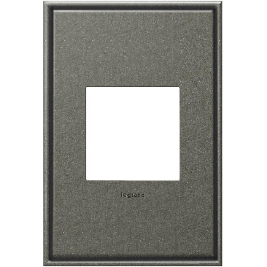 Legrand adorne 1-Gang Brushed Pewter Single Square Screwless Specialty ...
