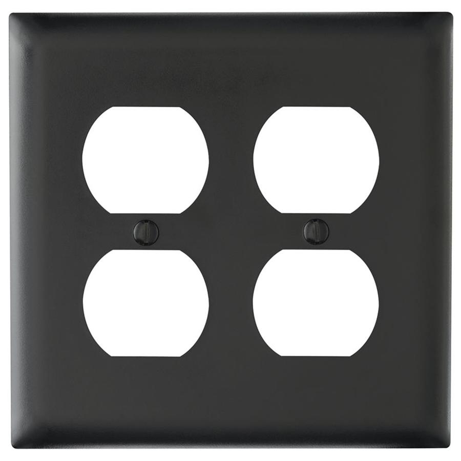 Legrand Trademaster 2-Gang Black Double Duplex Wall Plate at Lowes.com