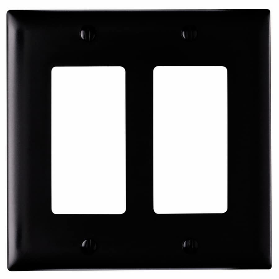 Pass & Seymour/Legrand 2-Gang Black Decorator Midsize Wall Plate in the ...