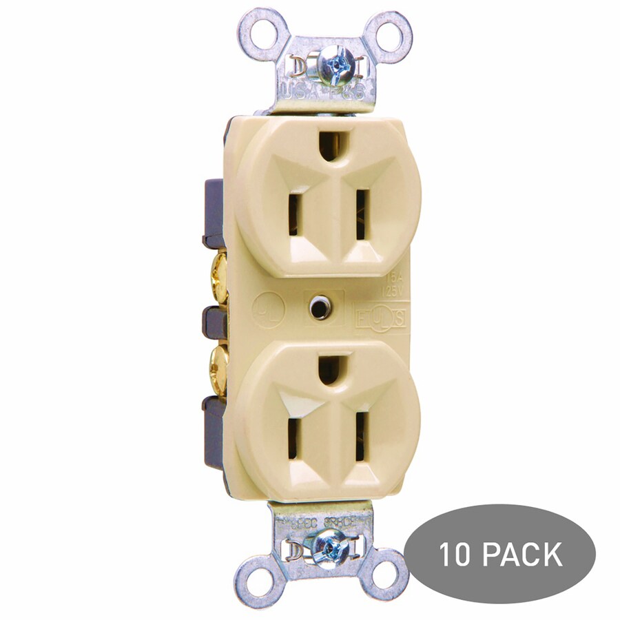 Legrand Ivory 15-Amp Duplex Outlet Commercial (10-Pack) Outlet in the ...