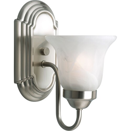 Progress Lighting Alabaster Glass 1-Light Nickel Transitional Vanity ...